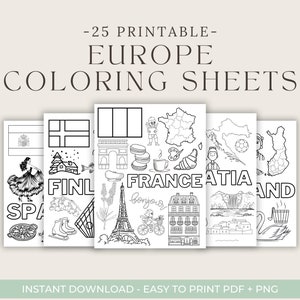 Printable Europe Countries Coloring Book Sheets for Kids Homeschool ...