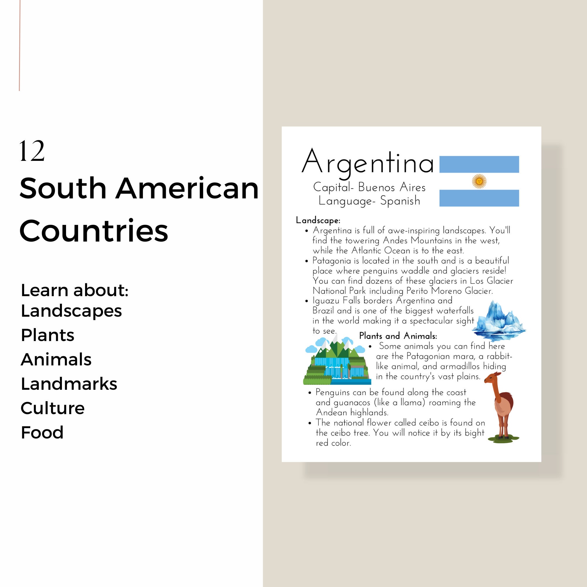 South America Leaning Pack for Teachers and Homeschool Printable ...