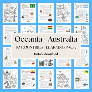 Oceania Australia Unit Study With Coloring Pages for Homeschool and ...