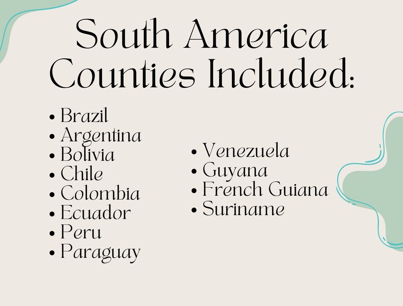 Printable South America Countries Coloring Book Sheets for Kids ...