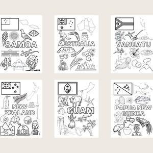 Printable Oceania Australia Countries Coloring Book Sheets for Kids ...