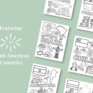 Printable South America Countries Coloring Book Sheets for Kids ...