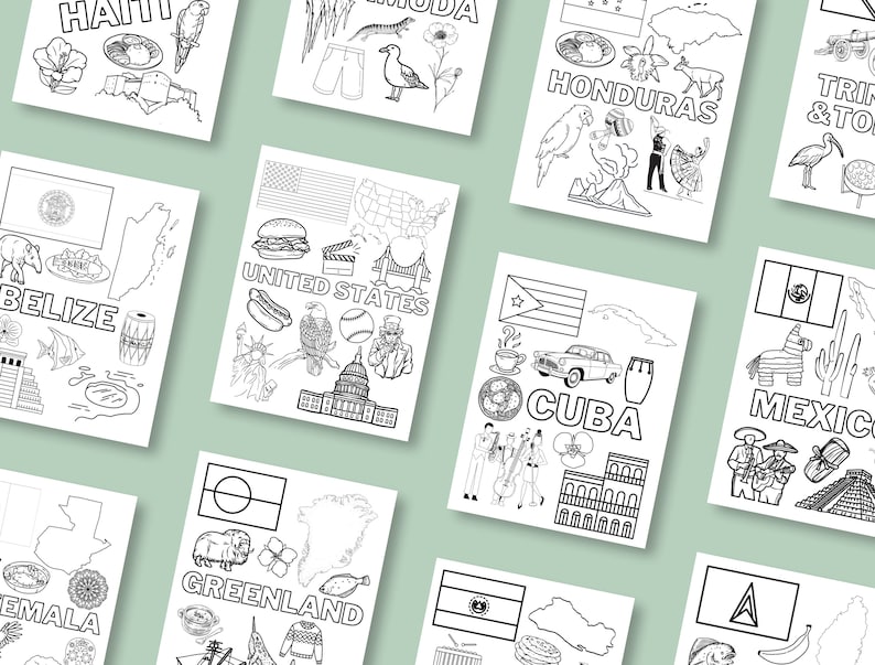 Printable North America Countries Coloring Book Sheets for Kids ...
