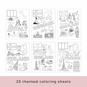 Printable Europe Countries Coloring Book Sheets for Kids Homeschool ...