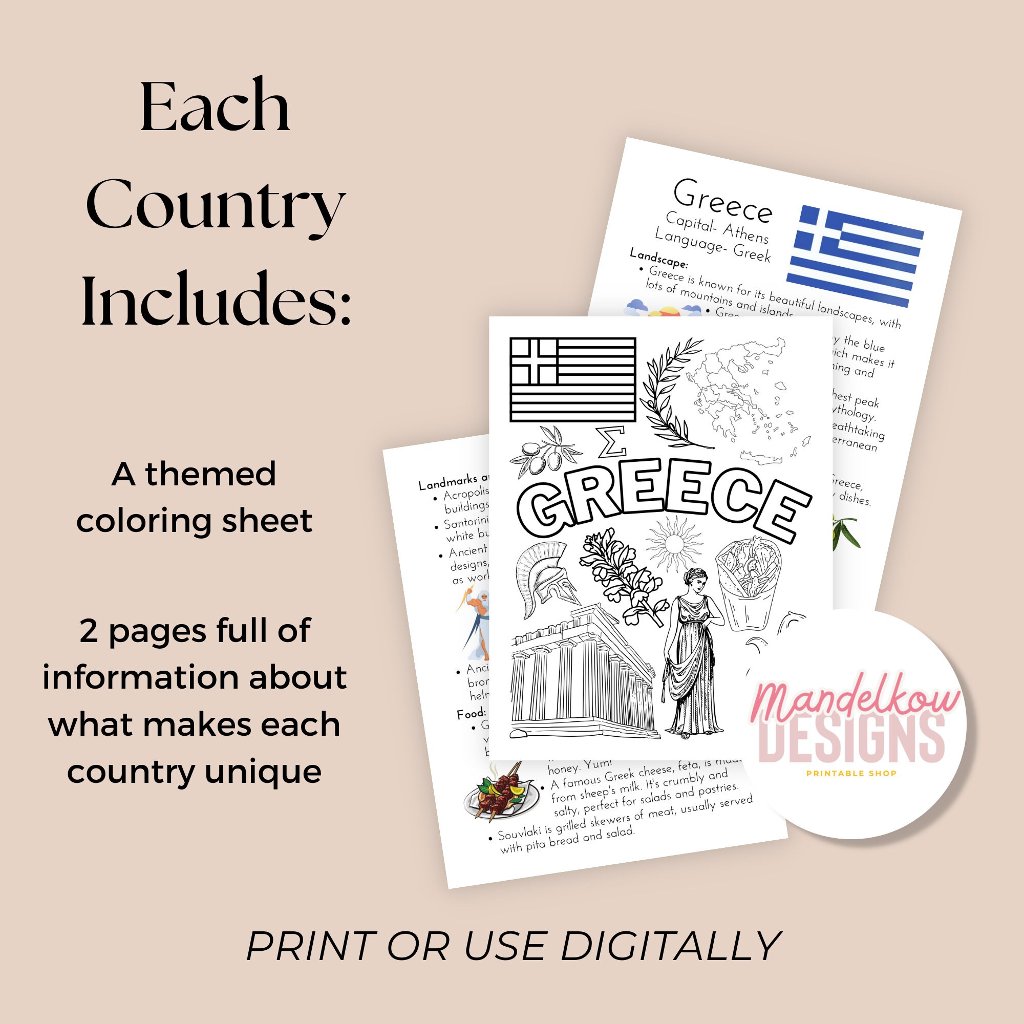 Europe Unit Study With Coloring Pages for Homeschool and Teachers ...