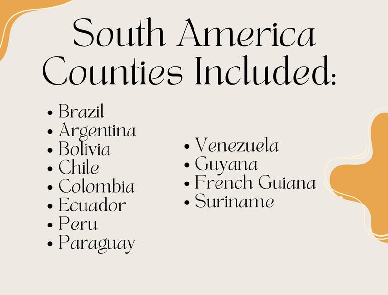 Printable South America Countries Coloring Book Sheets for Kids ...