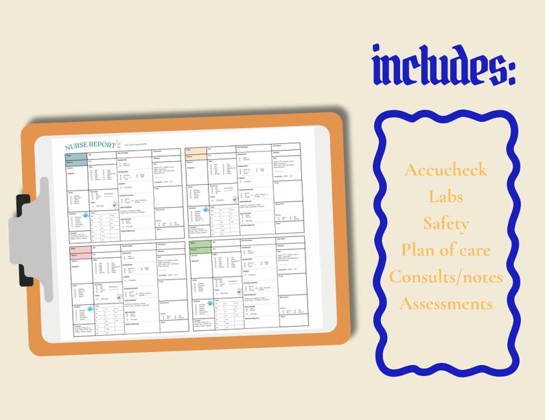 Nurse Brain Sheet (med Surg/tele/nursing Students) PDF Templates - Etsy