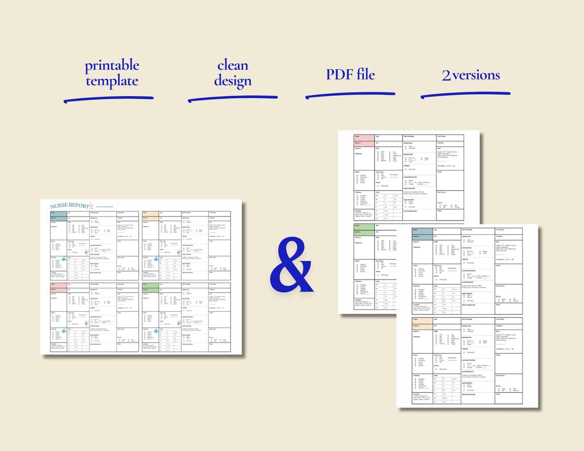Nurse Brain Sheet (med Surg/tele/nursing Students) PDF Templates - Etsy