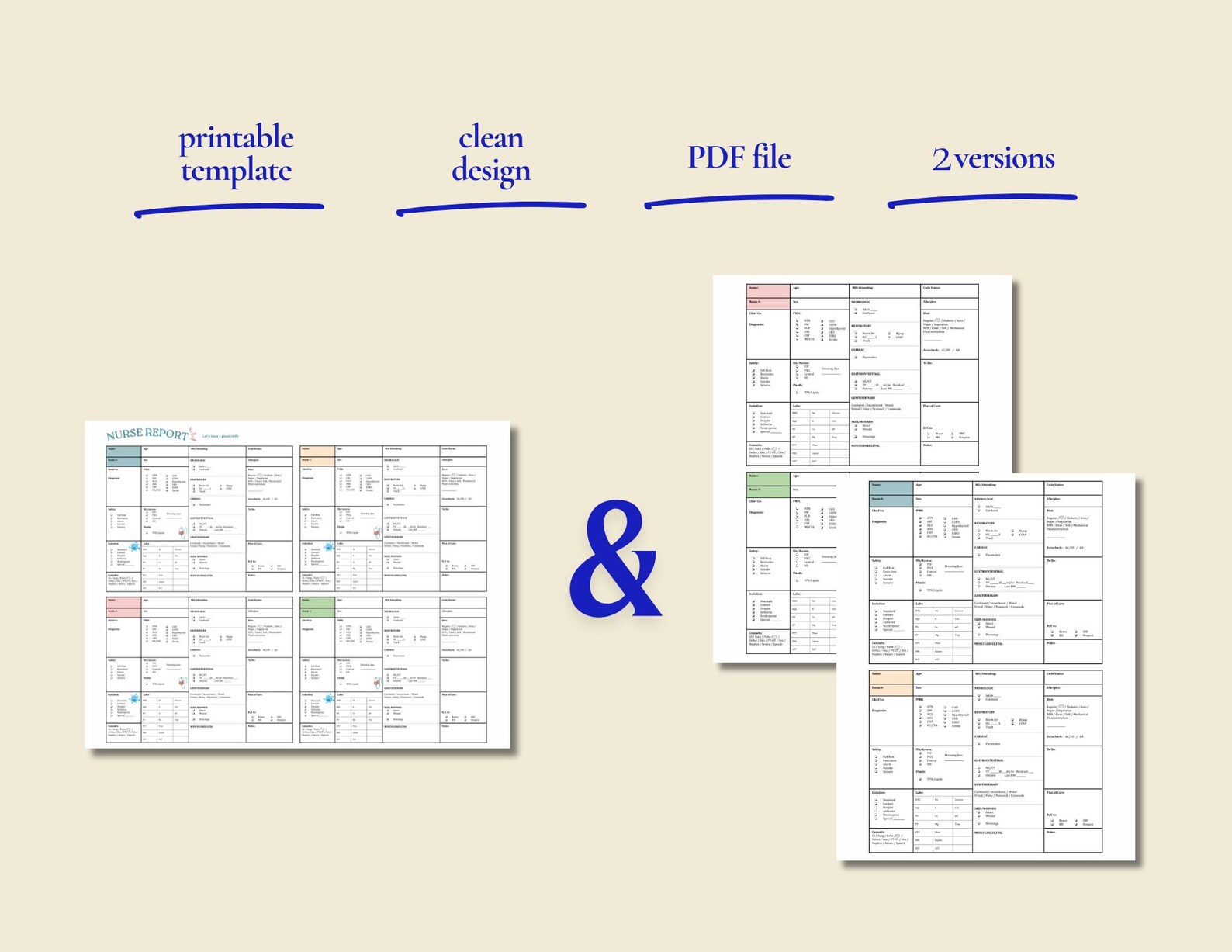Nurse Brain Sheet (med Surg/tele/nursing Students) PDF Templates - Etsy