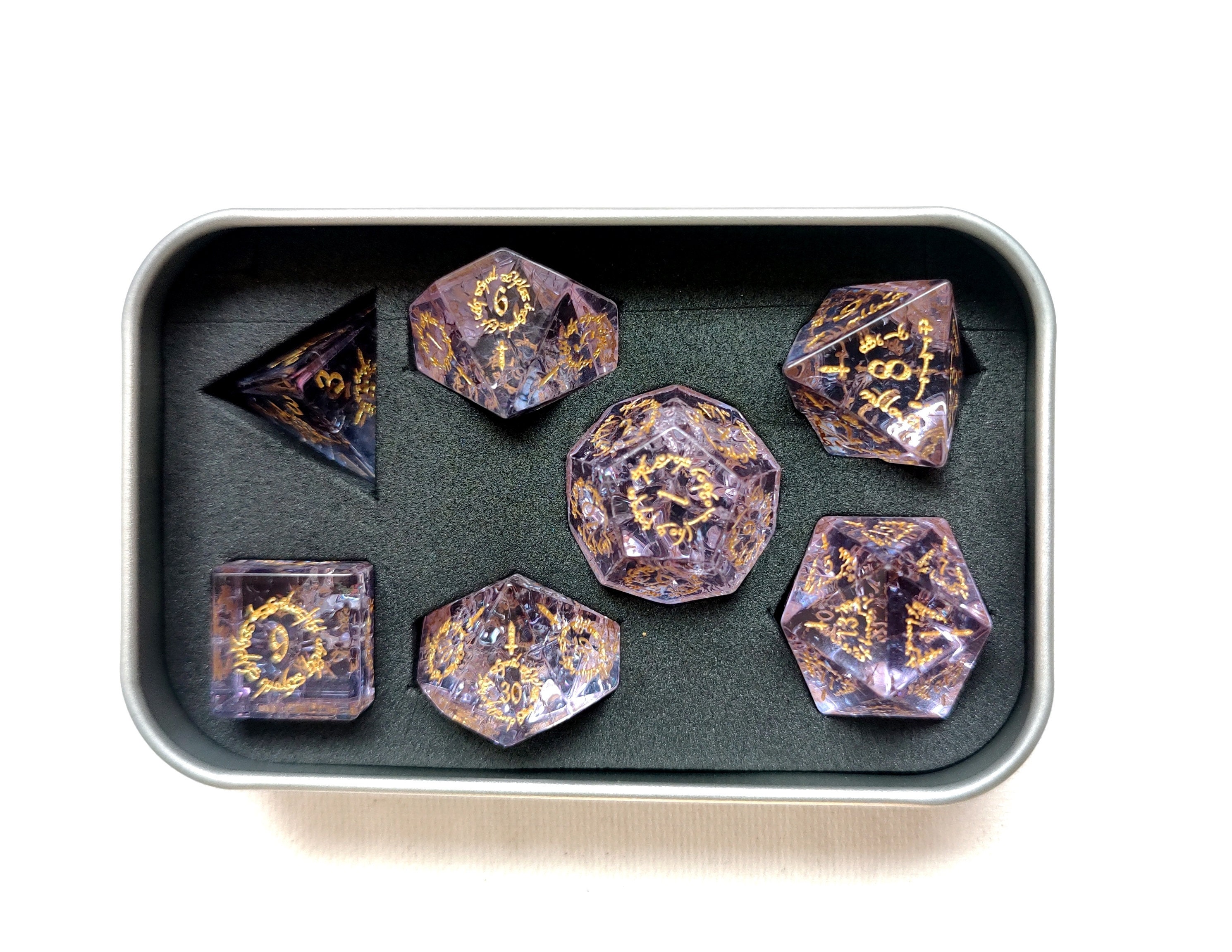 Crystal DND Dice Set Hand Crafted With Natural Crystal, Unique Design ...