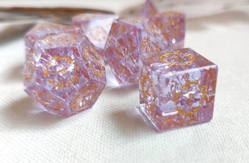 Crystal DND Dice Set Hand Crafted With Natural Crystal, Unique Design ...