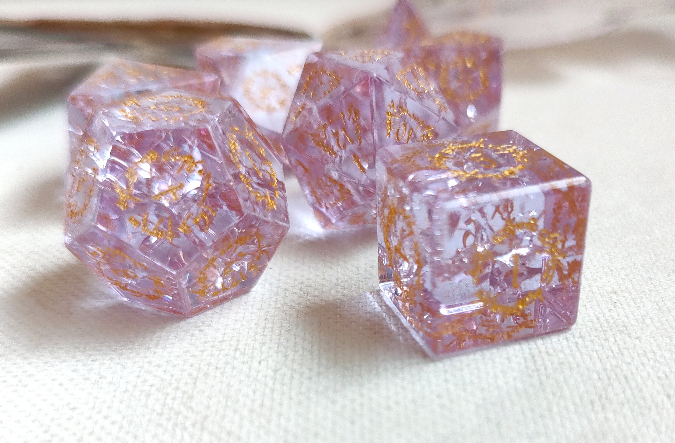 Crystal DND Dice Set Hand Crafted With Natural Crystal, Unique Design ...