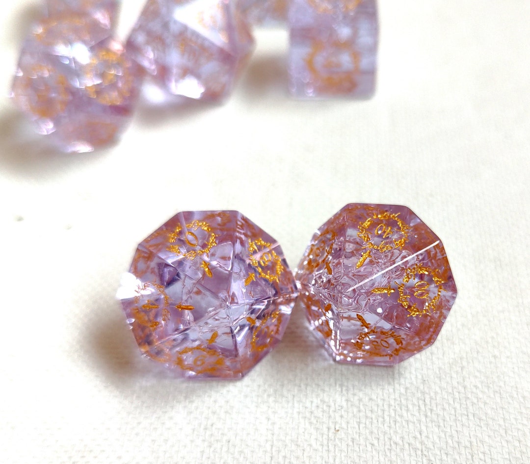 Crystal DND Dice Set Hand Crafted With Natural Crystal, Unique Design ...