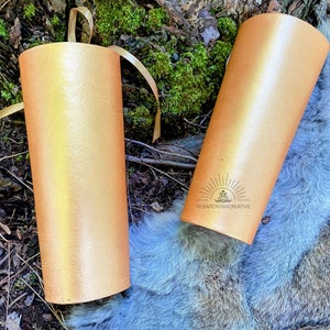 Gold Leather Bracers, Gold Gauntlets, Genuine Leather Gauntlets, Gold ...