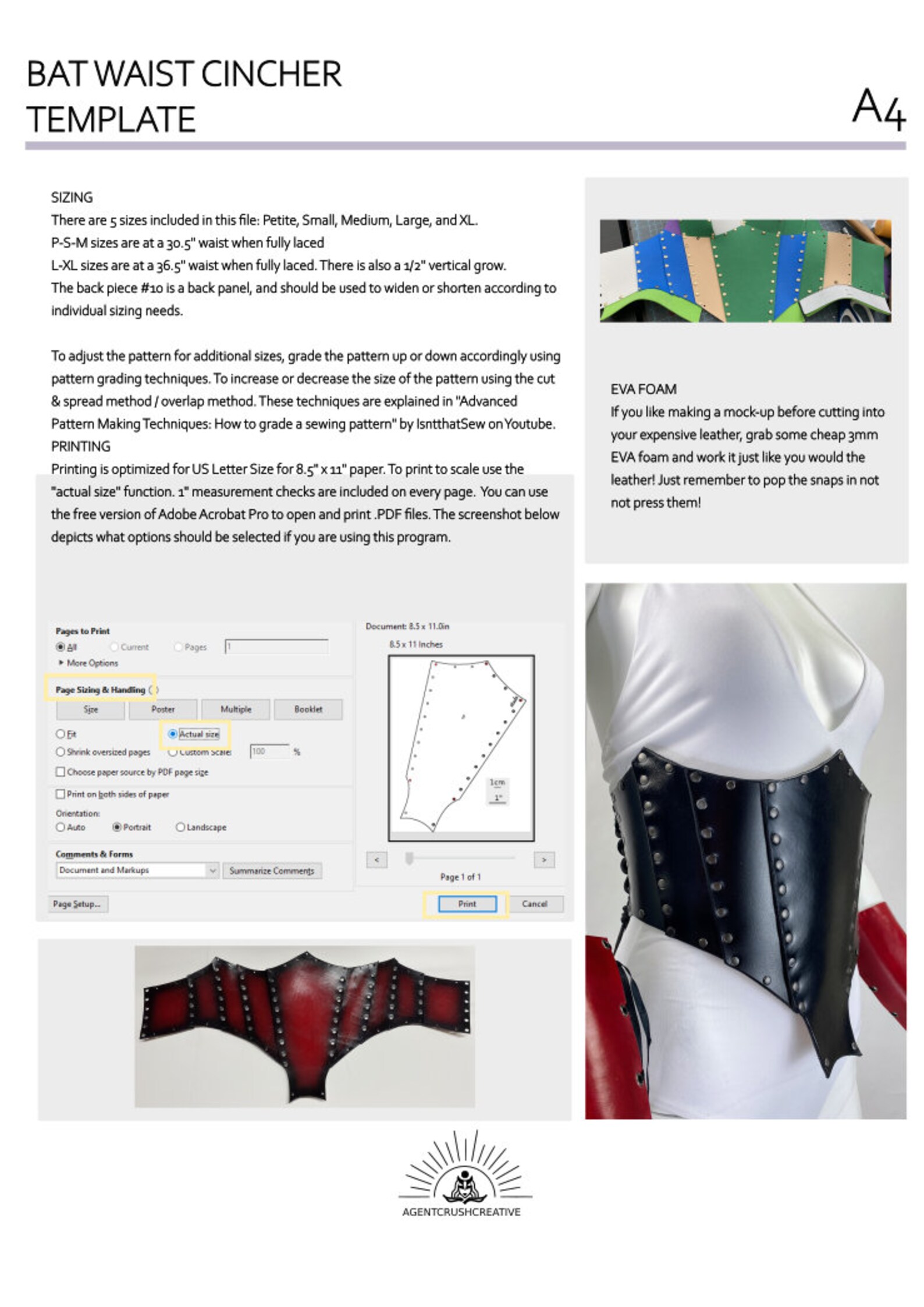 Bat Leather Waist Cincher Pattern Pdf, Gothic Corset Belt Renaissance ...