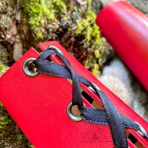 Handmade Red Leather Bracers, Red Gauntlet Armor for LARP Cosplay and ...