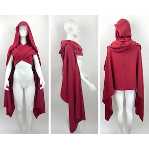 Adult Red Hooded Cloak Costume, Red Renaissance Clothing Women, Adult ...