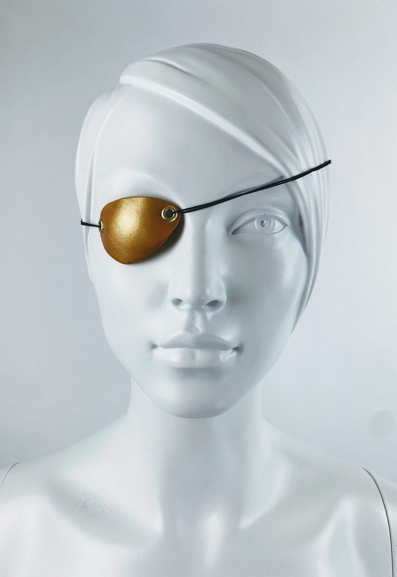 Gold Small Eyepatch Cosplay, Slim Eye Patch for Men, Left Eye Patch for ...