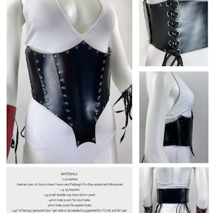 Bat Leather Waist Cincher Pattern Pdf, Gothic Corset Belt Renaissance ...
