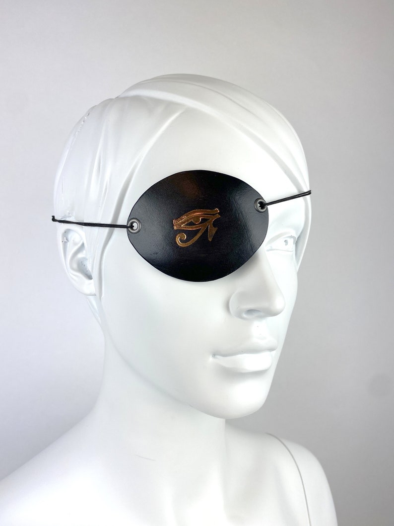 Goth Eyepatch Leather Eye of Horus Gold Eye of Ra Jewelry | Etsy