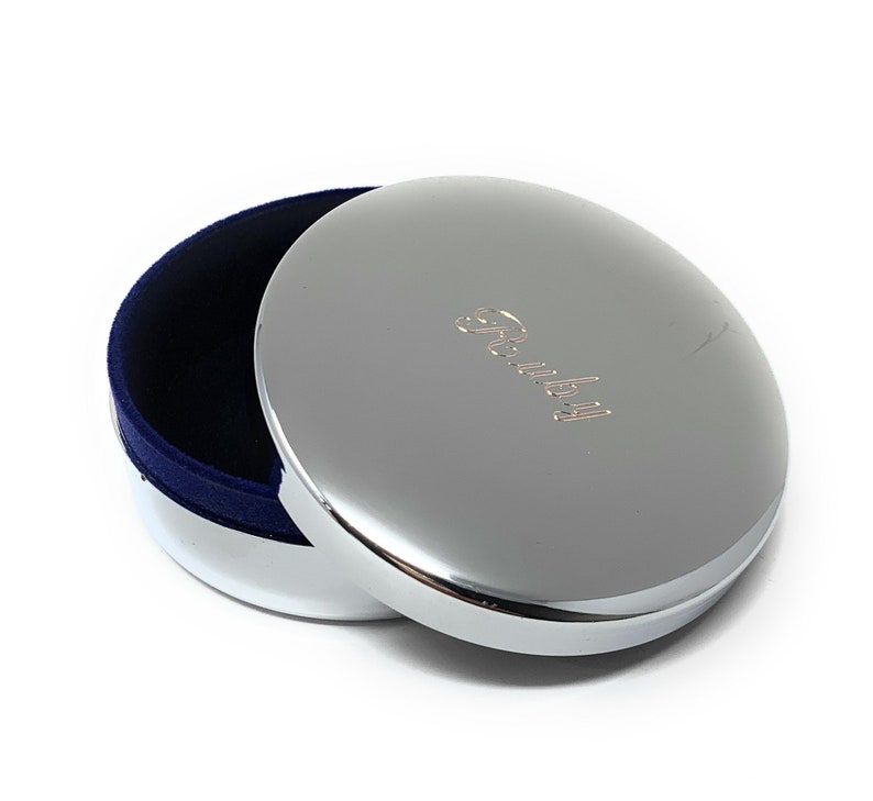 Personalized Round Jewelry Box for Bridesmaid, Engraved Jewelry Box ...