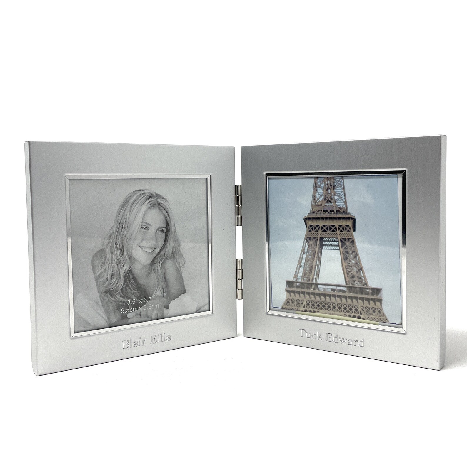 Twin Personalized Photo Frame 4x4 Engraved Double Picture | Etsy