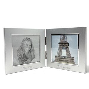 Twin Personalized Photo Frame 4x4 - Engraved Double Picture Frame for ...