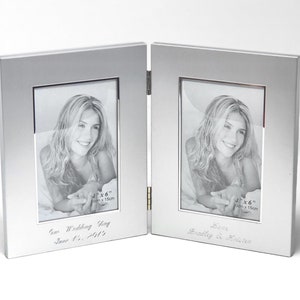 Twin Personalized Photo Frame 4x6 - Engraved Double Picture Frame for ...