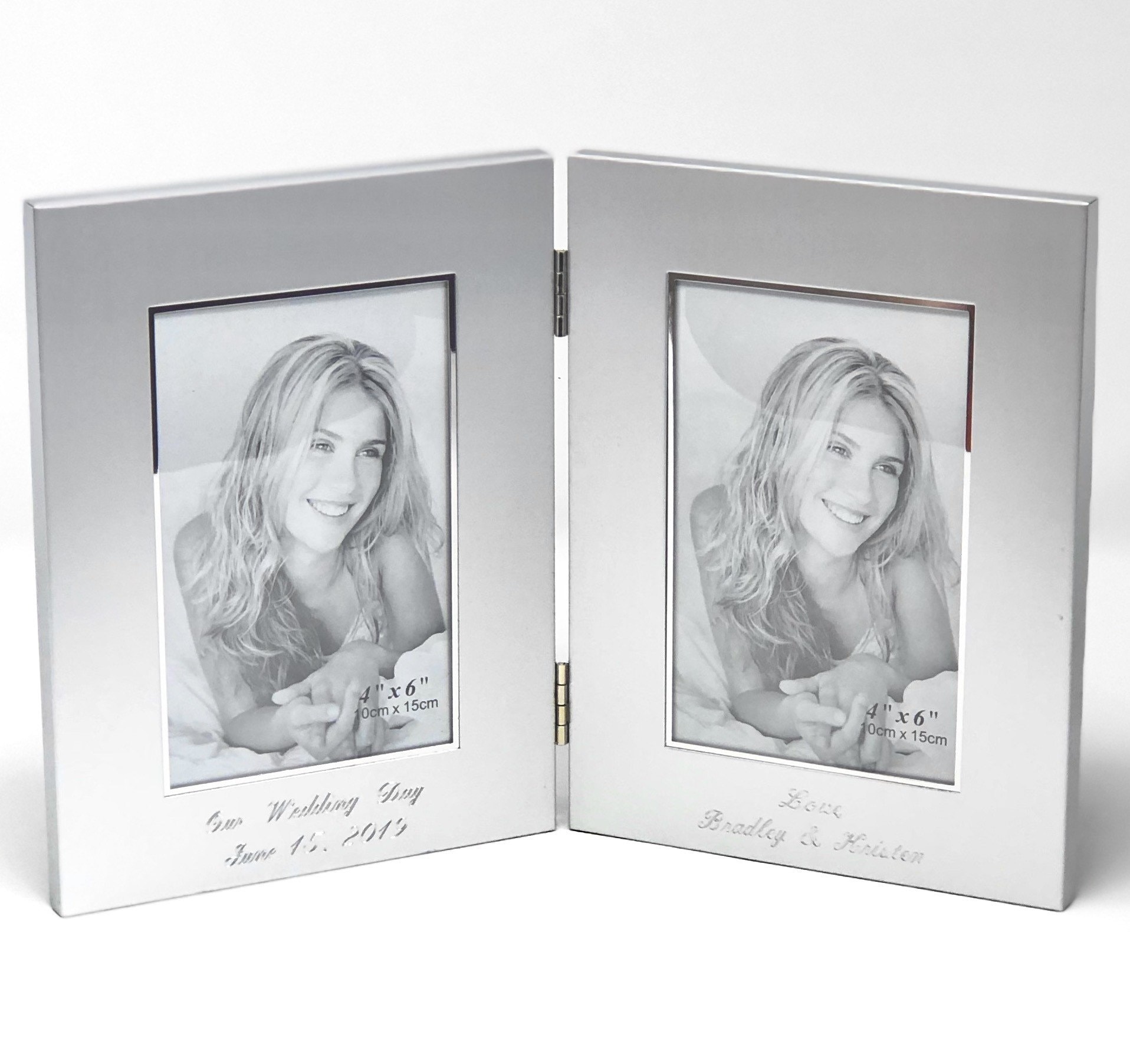Twin Personalized Photo Frame 4x6 - Engraved Double Picture Frame for ...