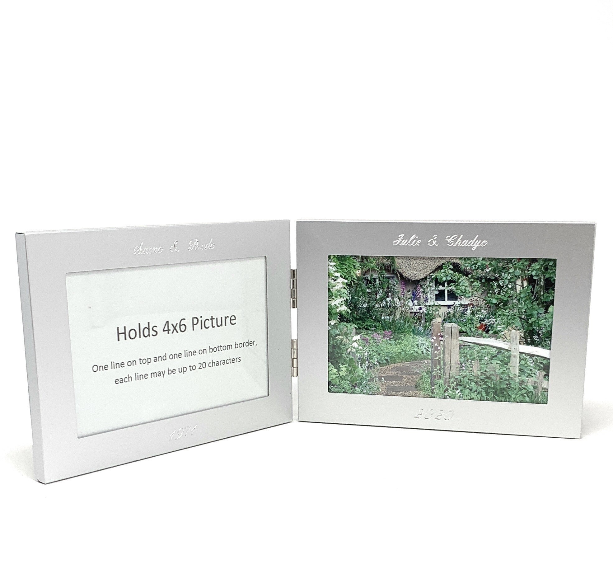 Twin Personalized Horizontal photo frame 4x6 Engraved | Etsy