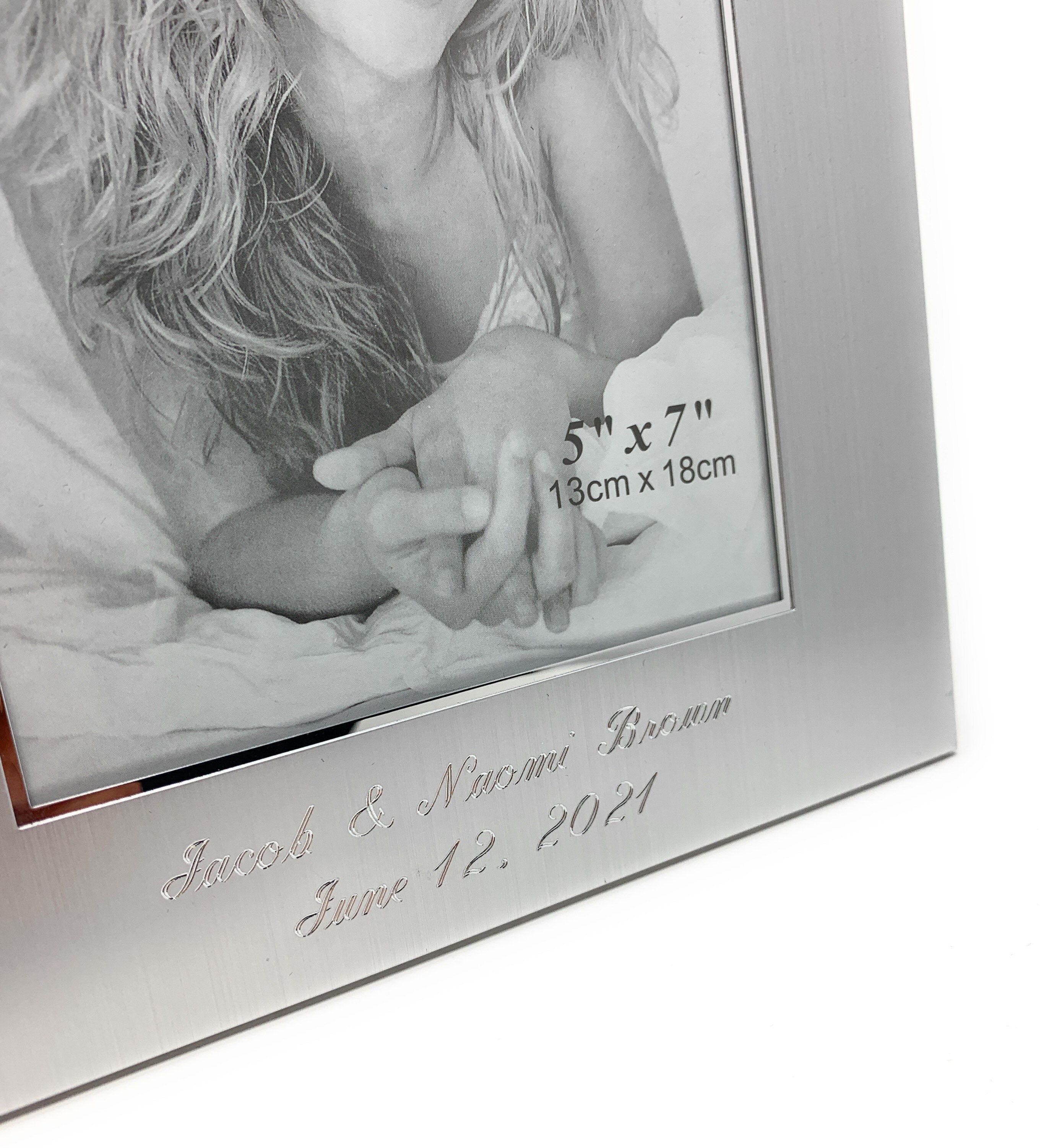 Personalized 5x7 Photo Frame With Wide Boarder Engraved Picture Frame ...