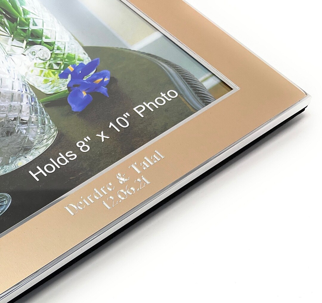 Personalized Golden Photo Frame 8x10 - Engraved Photo Frame - Wedding ...