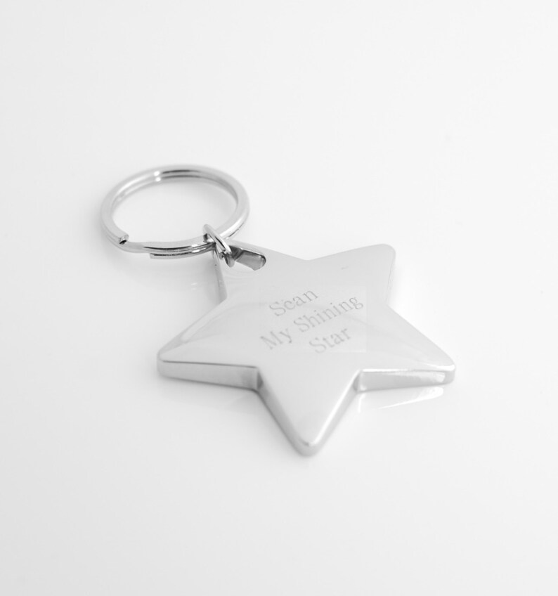 Personalized Key Chain Engraved Key Chain Star Key Chain - Etsy