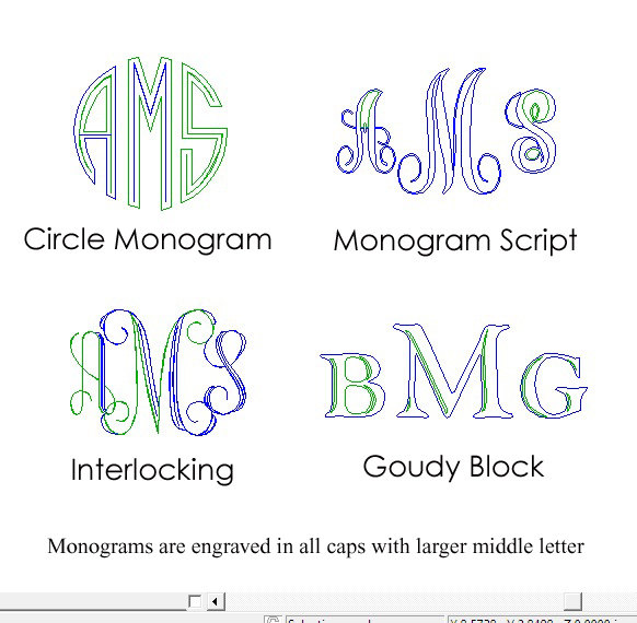 Monogram 3 Letter Heart Jewelry Box Engraved With Center Letter Larger ...