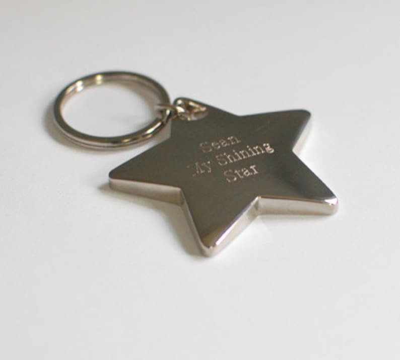 Personalized Key Chain Engraved Key Chain Star Key Chain - Etsy