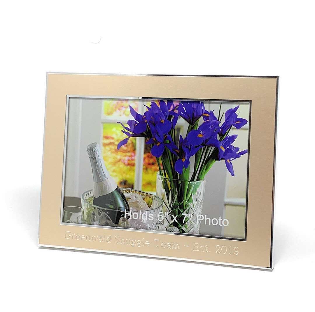 Personalized Golden 5x7 Photo Frame - Engraved With Text Unique ...
