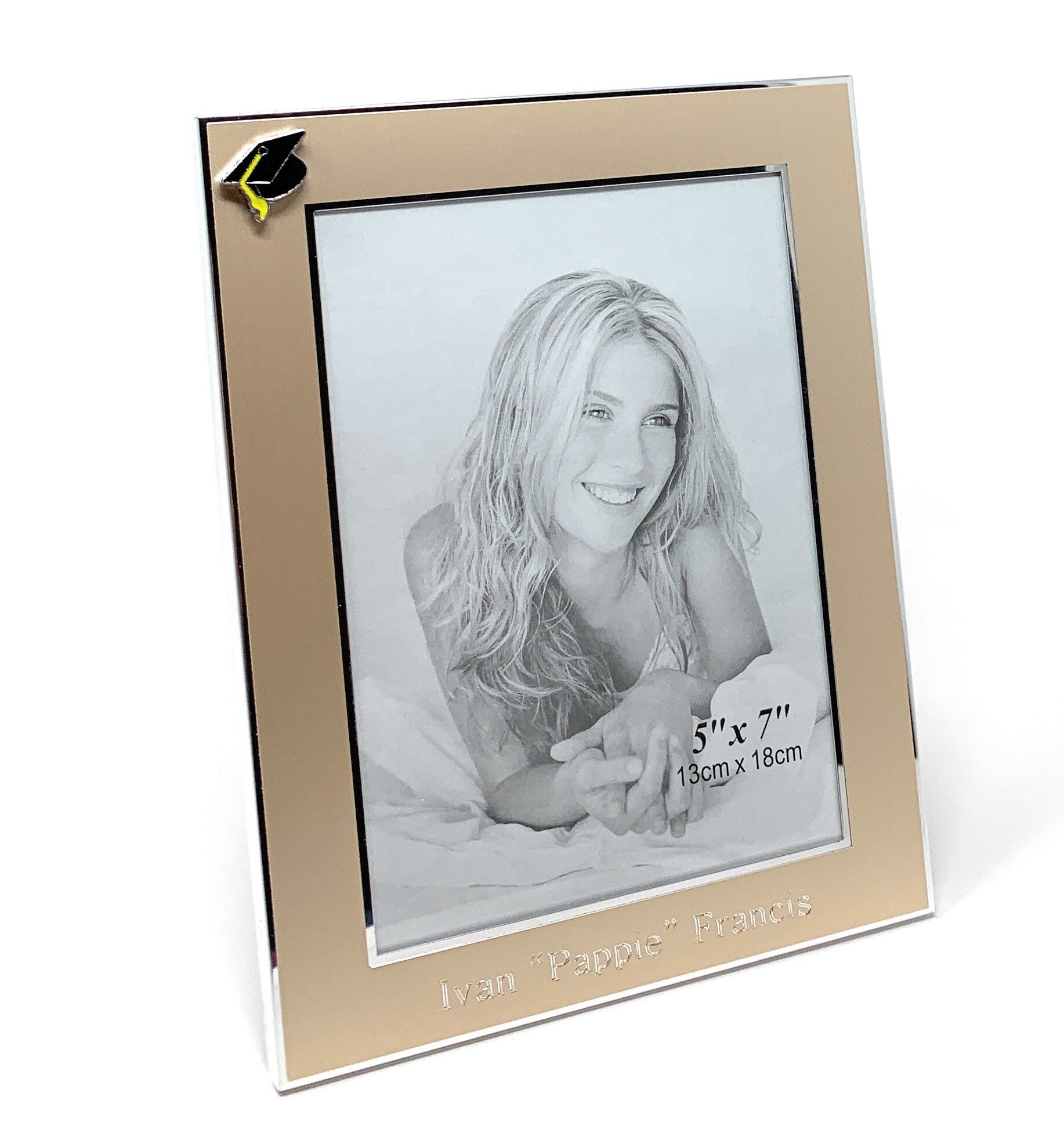 Personalized Graduation Golden photo frame 5x7 Engraved | Etsy