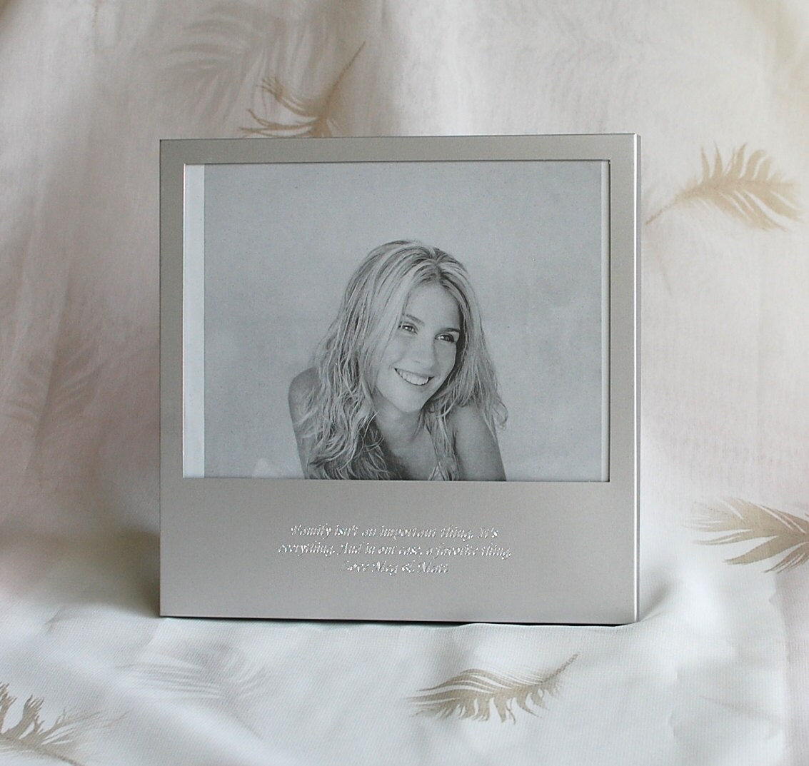 Engraved 5x7 Photo Frame: Personalized Quote, Brushed Silver - Etsy