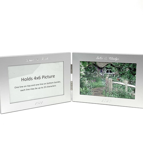 Twin Personalized Photo Frame 4x6 Engraved Double Picture | Etsy