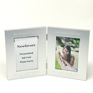 Twin Personalized Photo Frame 4x6 - Engraved Double Picture Frame for ...