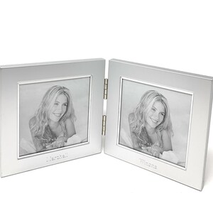 Twin Personalized Photo Frame 4x4 - Engraved Double Picture Frame for ...