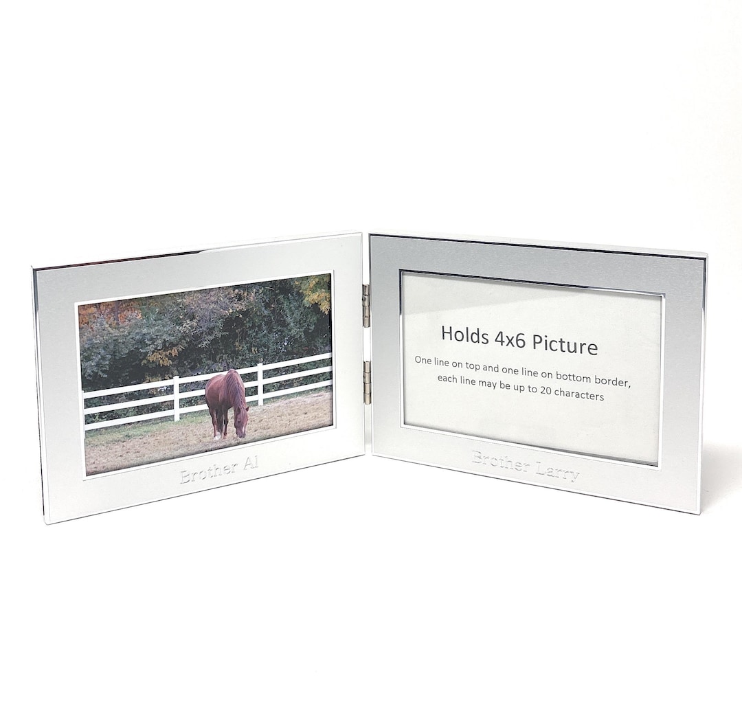 Twin Personalized 4x6 Photo Frame Engraved Double Picture Frame for ...