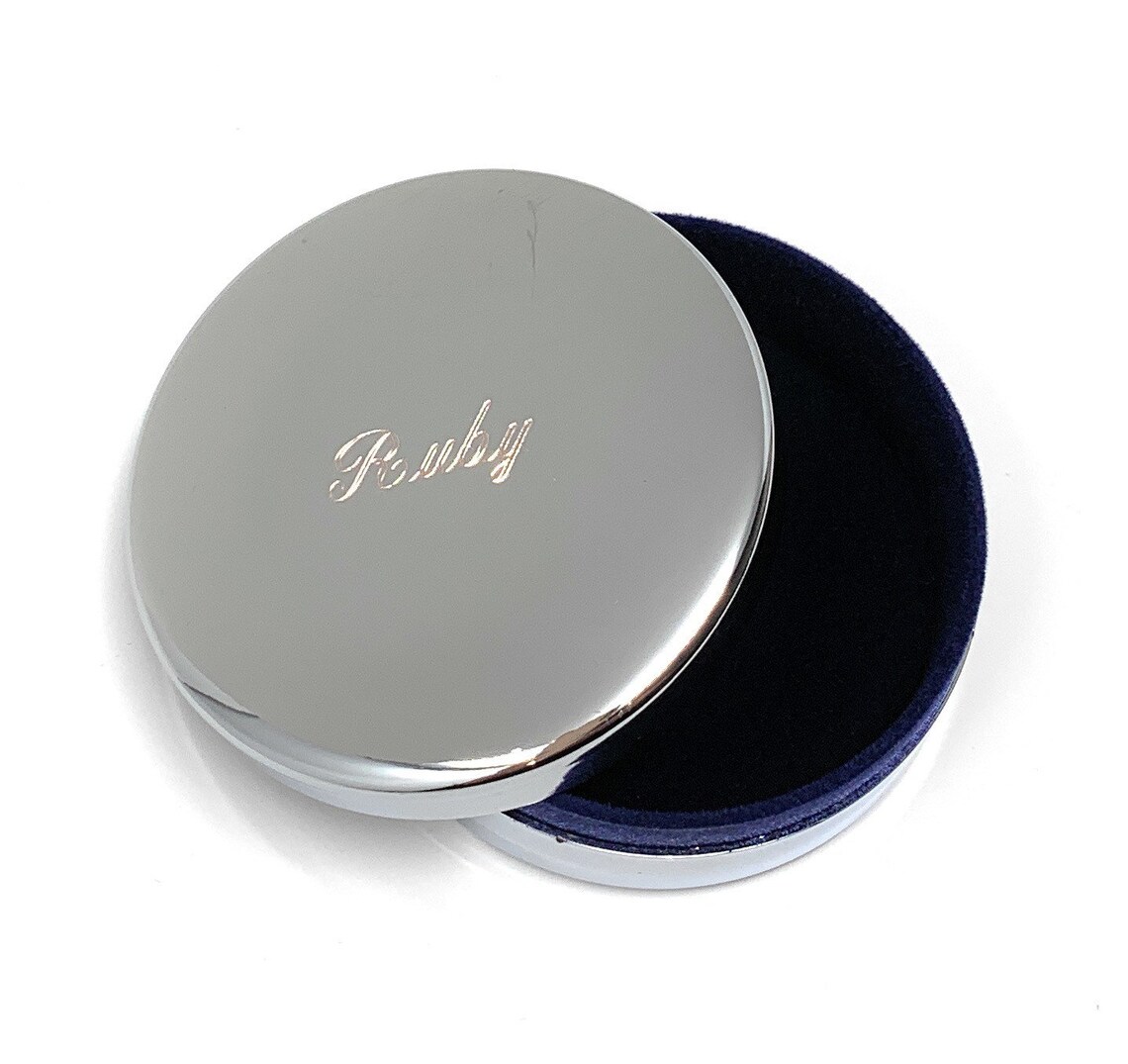 Personalized Round Jewelry Box for Bridesmaid Engraved - Etsy