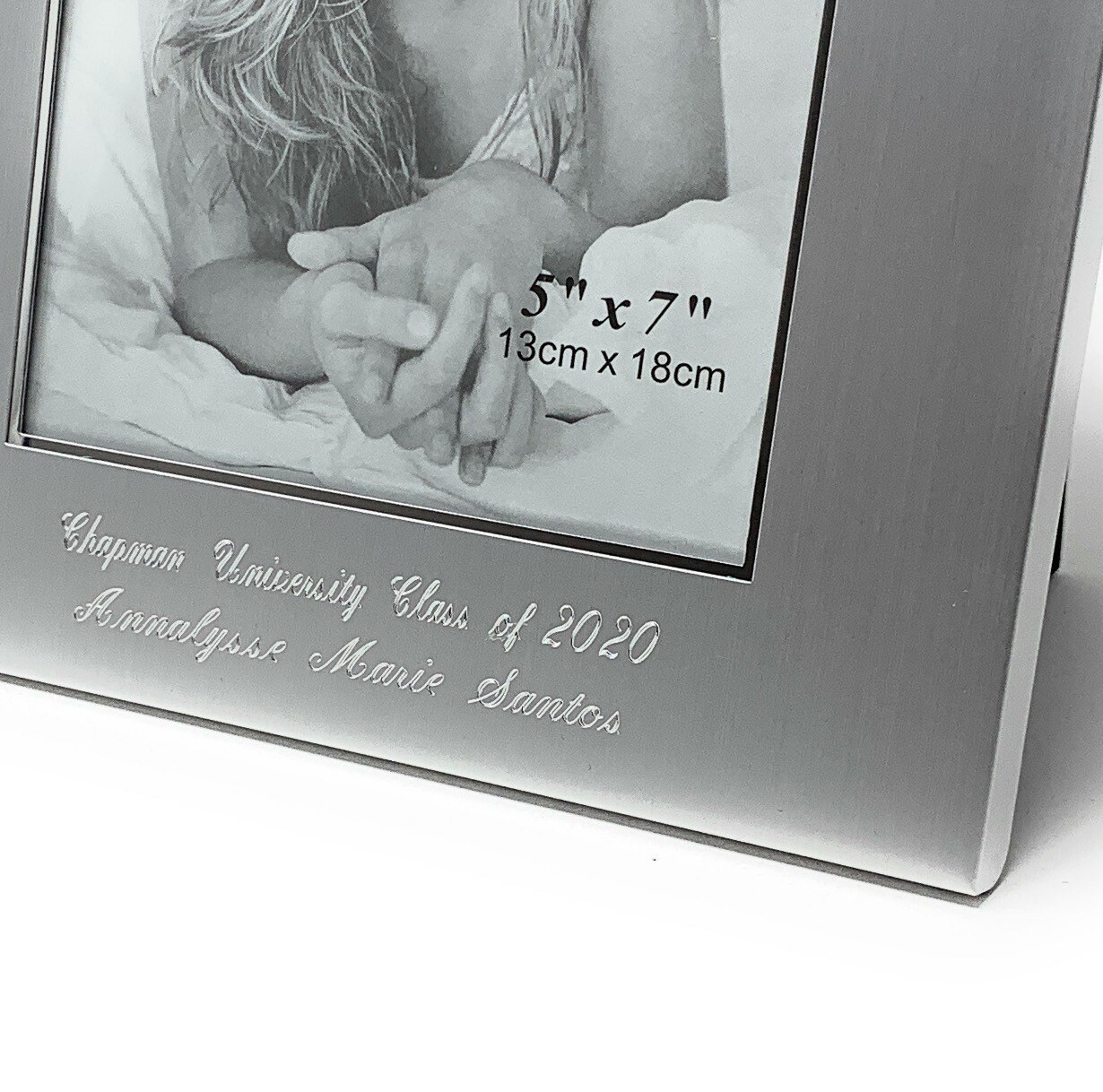 Personalized 5x7 Vertical Photo Frame With Logo on Top and 2 Lines ...