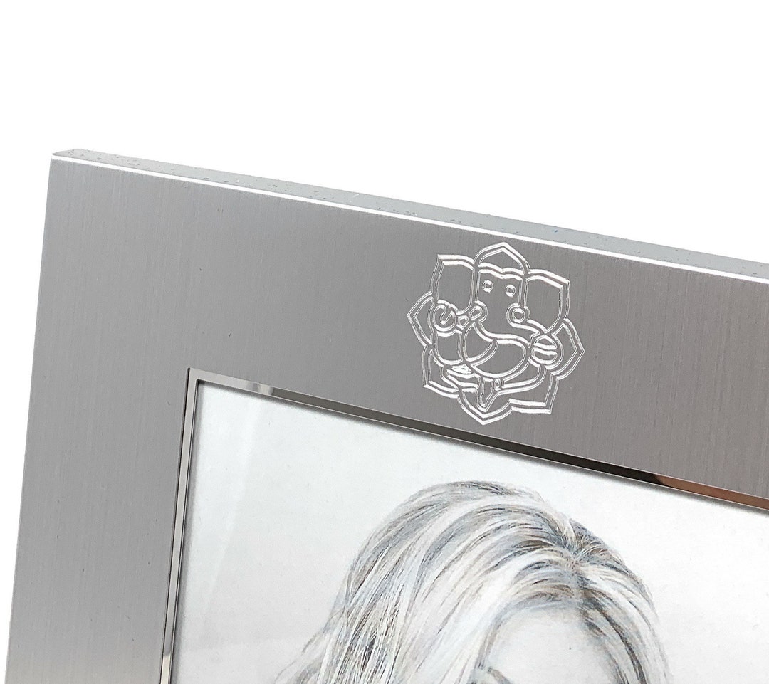 Personalized 5x7 Vertical Photo Frame With Logo and 2 Lines Custom Text ...