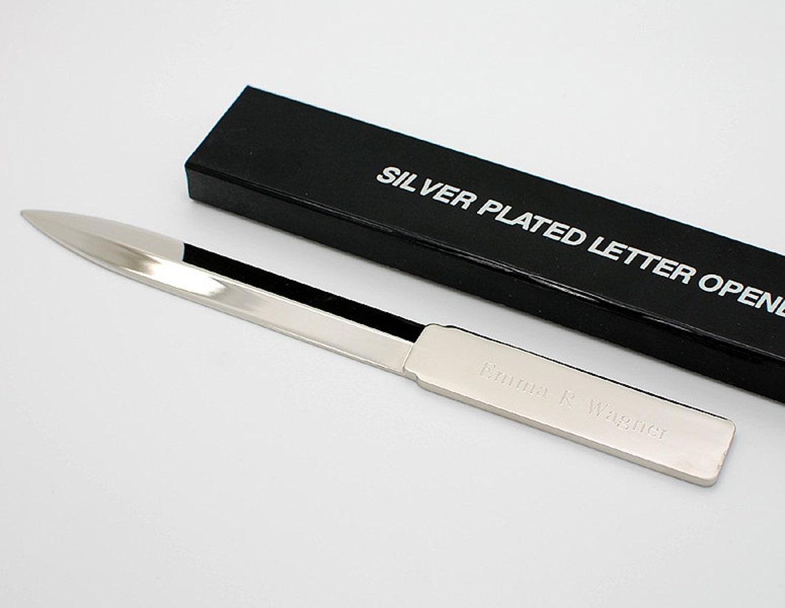 Personalized Letter Opener - Engraved Silver Letter Opener for Fathers ...