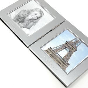 Personalized Twin Photo Frame 4x4 - Double Picture Frame for Birthday ...
