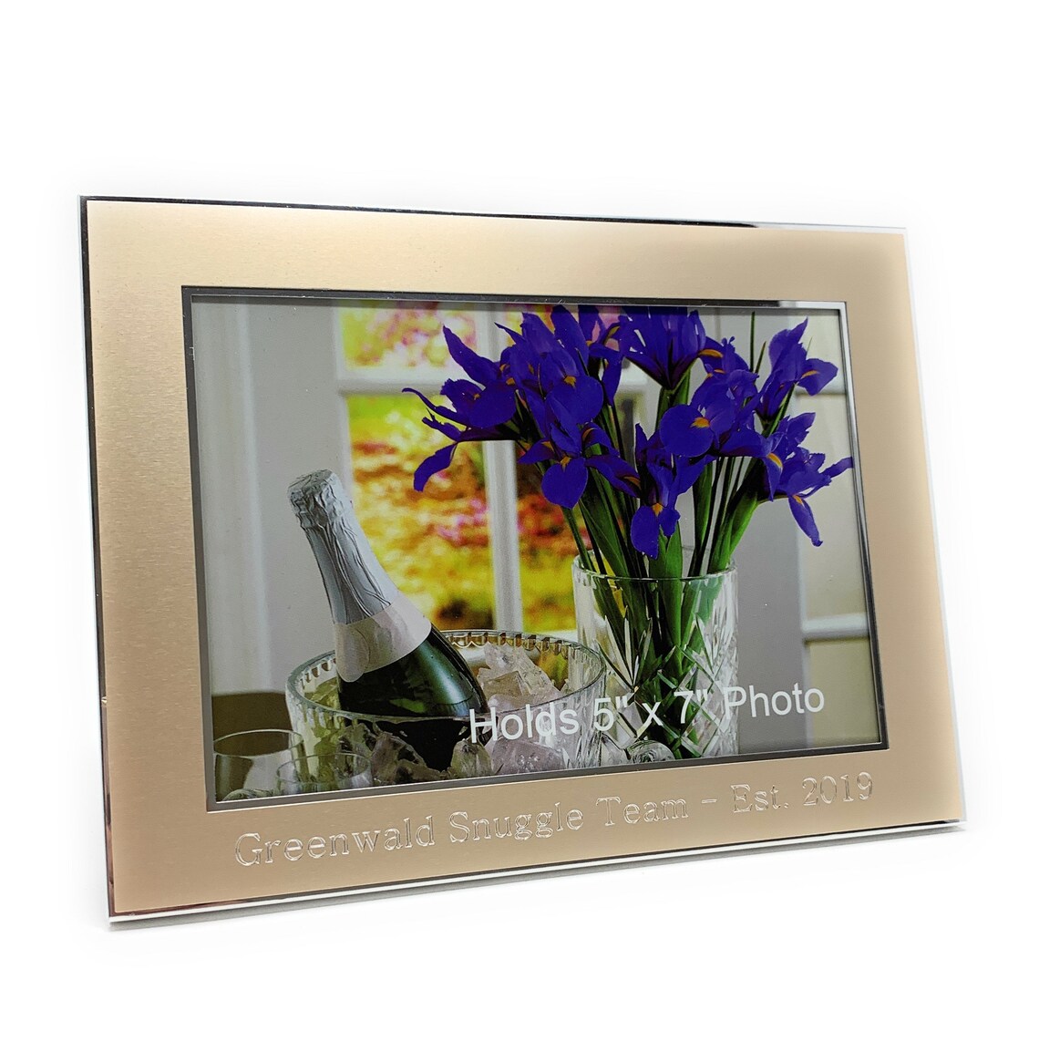 Personalized Golden 5x7 Photo Frame - Engraved With Text Unique ...