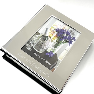 Personalized Photo Album - Engraved Shinny Silver Picture Album 4x6 ...