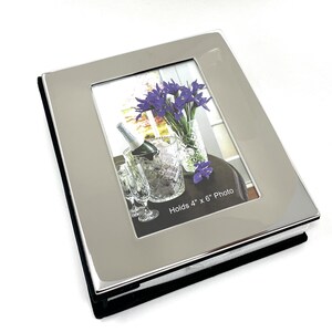 Personalized Photo Album - Engraved Shinny Silver Picture Album 4x6 ...